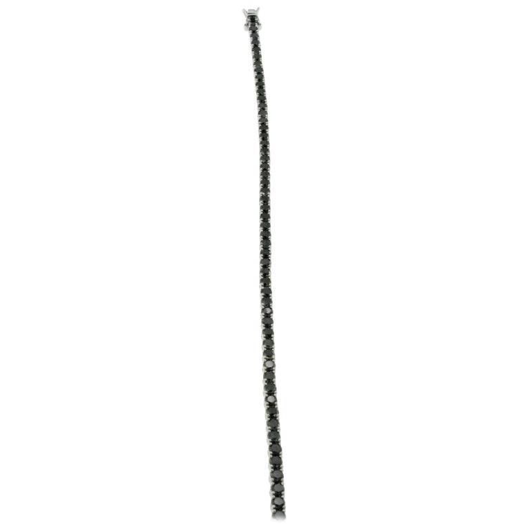 Black Diamond 4 80 Carat Gold Unisex Tennis Bracelet For Sale At 1stdibs