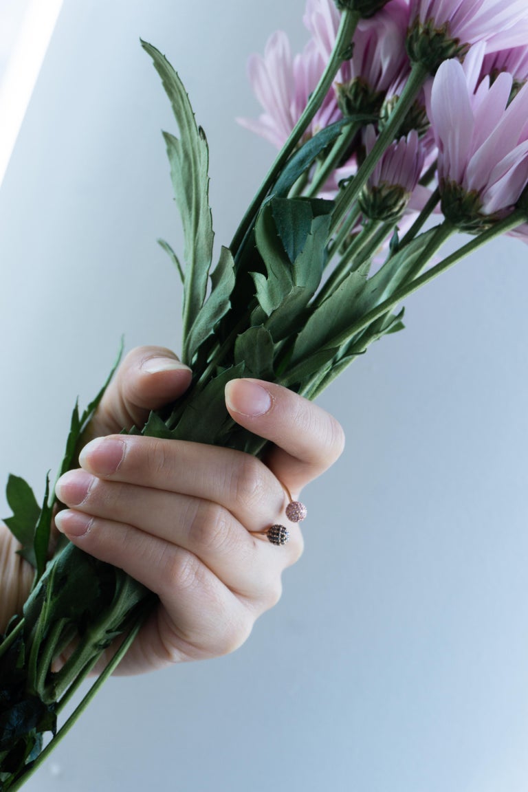 Black Diamond and Pink Sapphire Toi Moi Ring For Sale at 1stDibs