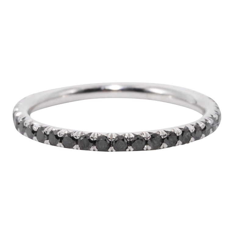 Black Diamond Eternity Ring in 14 Karat White Gold For Sale at 1stDibs