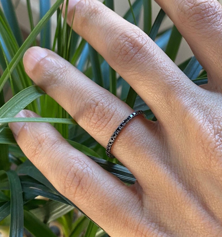 Black Diamond Eternity Ring in Rose Gold For Sale at 1stDibs