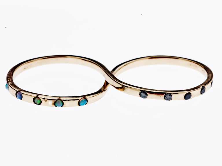Black Diamond Opal Infinity Two Finger Ring Bronze J Dauphin For Sale ...