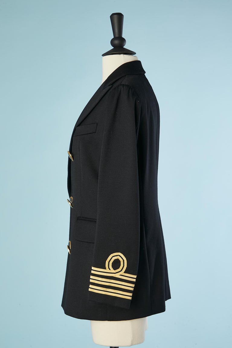 Black double-breasted blazer with gold passementerie ribbons DSquared 2 ...