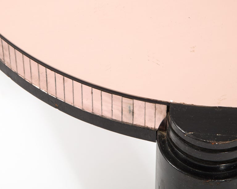 Black Ebonized and Pink Mirror Cocktail Table, France, 1940's For Sale ...