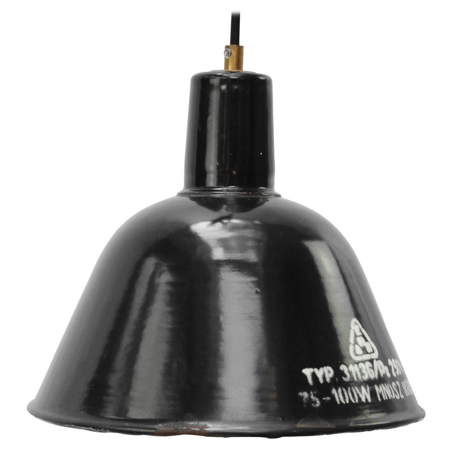 Black Enamel Vintage Industrial Factory Pendant Hanging Lights For Sale ...