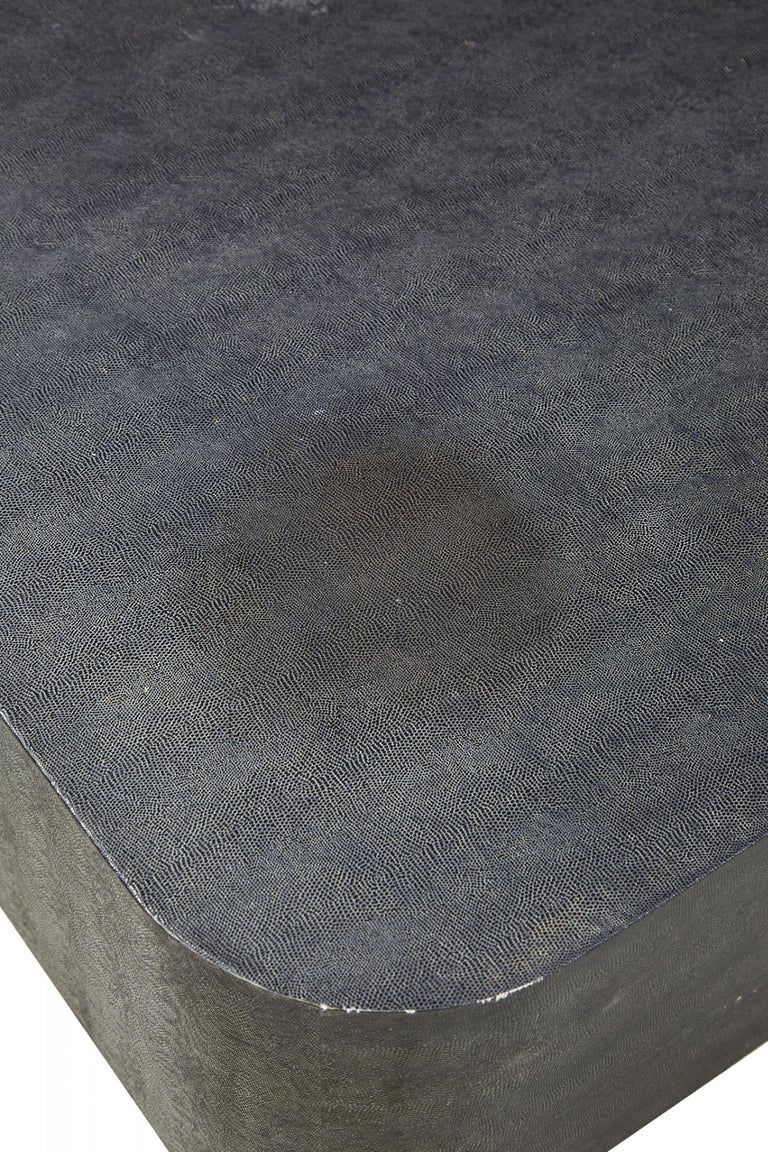 Black Faux Shagreen Square Coffee / Cocktail Table (manner of Karl ...