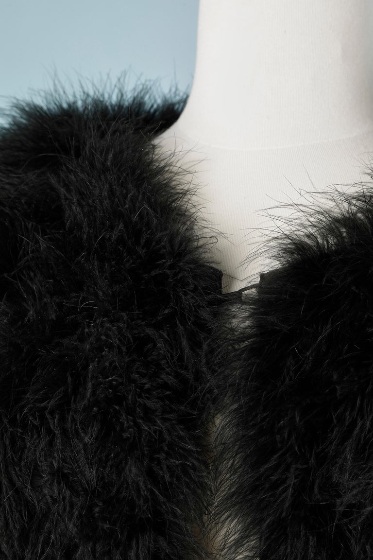 Black feather edge to edge evening coat Sonia Rykiel For Sale at 1stDibs