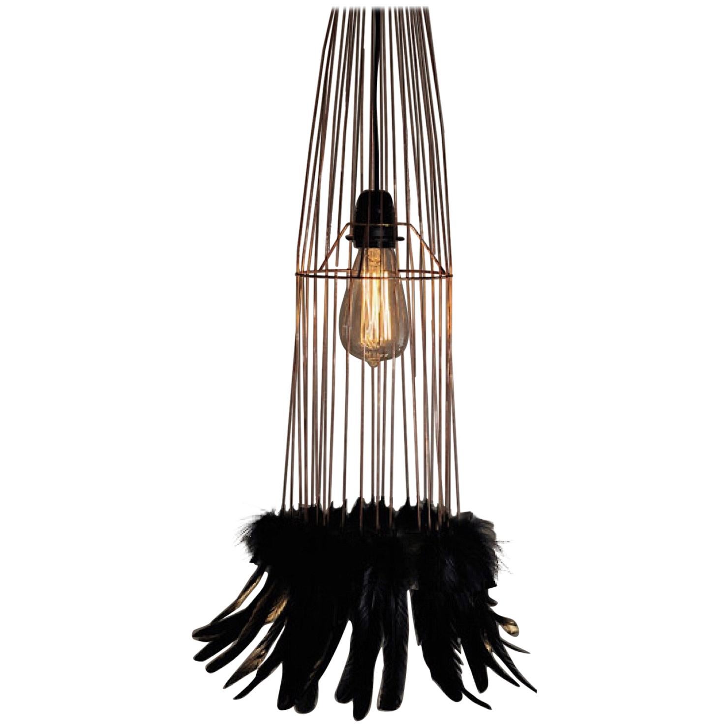 Set of Black Coated Metal Pendants For Sale at 1stDibs