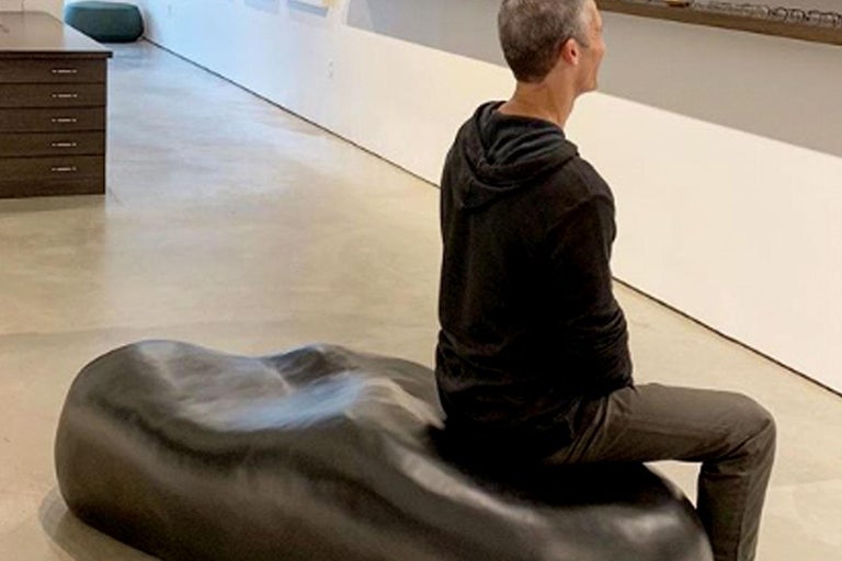 Black Fiberglass Varnished Rock Seat at 1stDibs