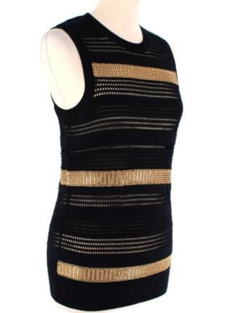 black fine knit chain trimmed top For Sale at 1stDibs