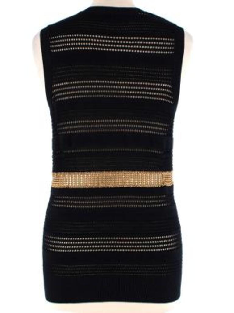 black fine knit chain trimmed top For Sale at 1stDibs