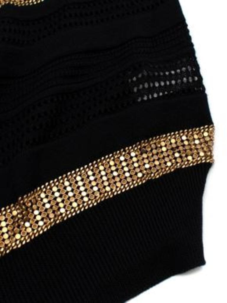 black fine knit chain trimmed top For Sale at 1stDibs