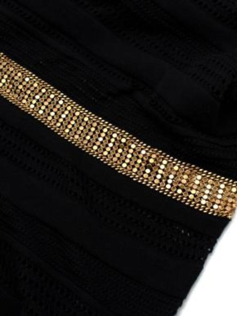 black fine knit chain trimmed top For Sale at 1stDibs