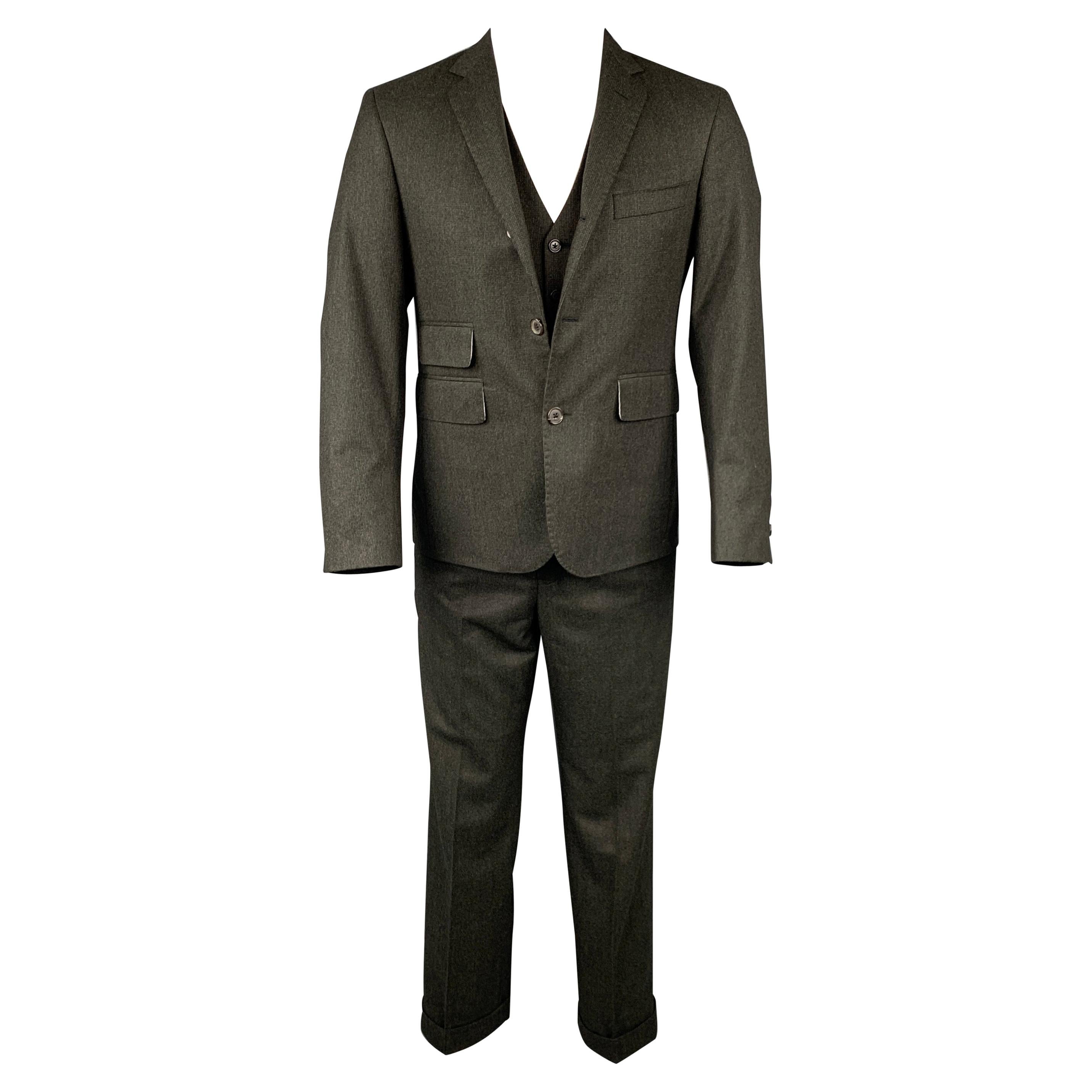 Black Fleece Size 40 Navy Wool Notch Lapel Metal Buttons Sport Coat At