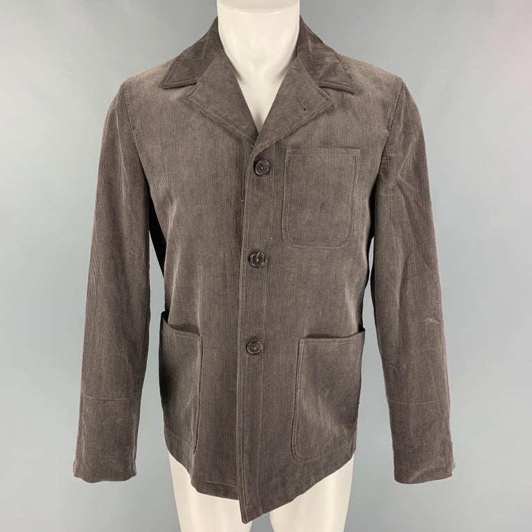BLACK FLEECE Size M Gray Corduroy Cotton Jacket For Sale at 1stDibs
