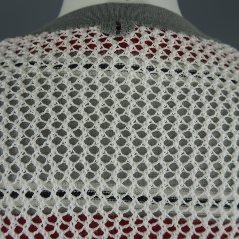 BLACK FLEECE Size S Gray and Stripe Cotton / White Mesh Reversible ...