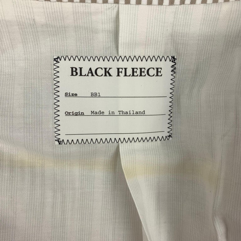 Black Fleece Taupe White Stripe Cotton Notch Lapel Sport Coat For Sale