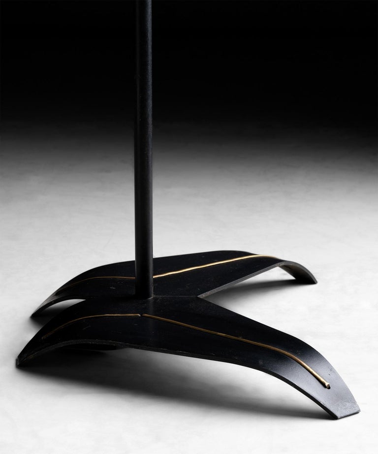 Black Floor Lamp with White Perspex Shade, France, circa 1950 at 1stDibs
