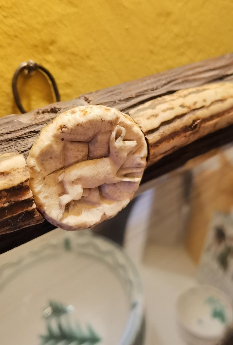 Black Forest 19th Century German Mirror Hunting Design For Sale at 1stDibs