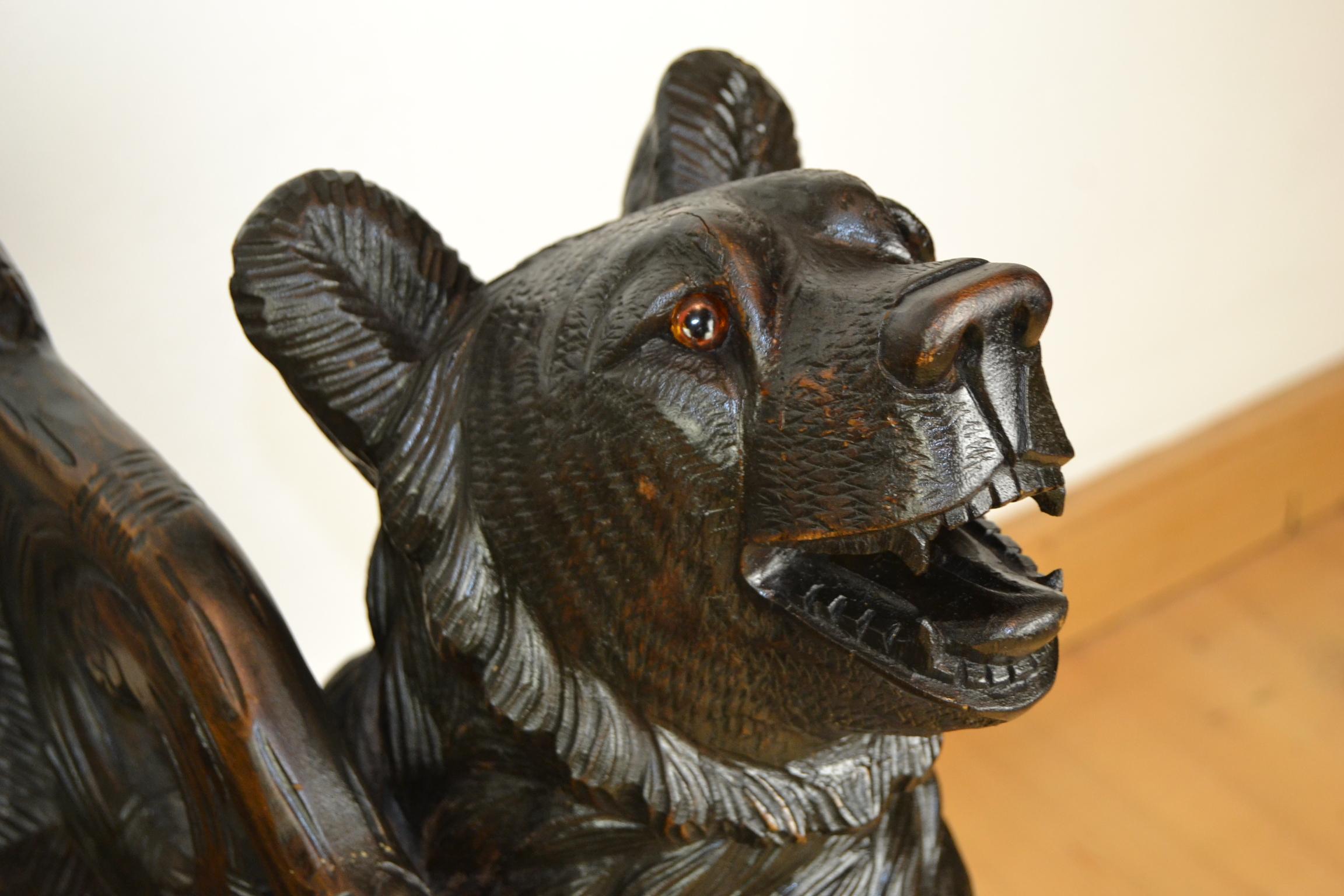 Black Forest Bear Bench, 20th Century at 1stDibs