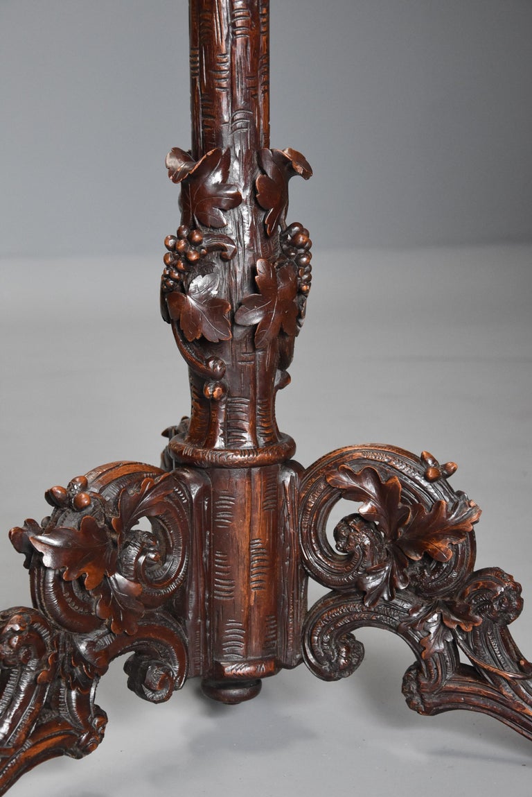 Black Forest Carved Linden Wood Centre Table with Tri-Form Base For ...