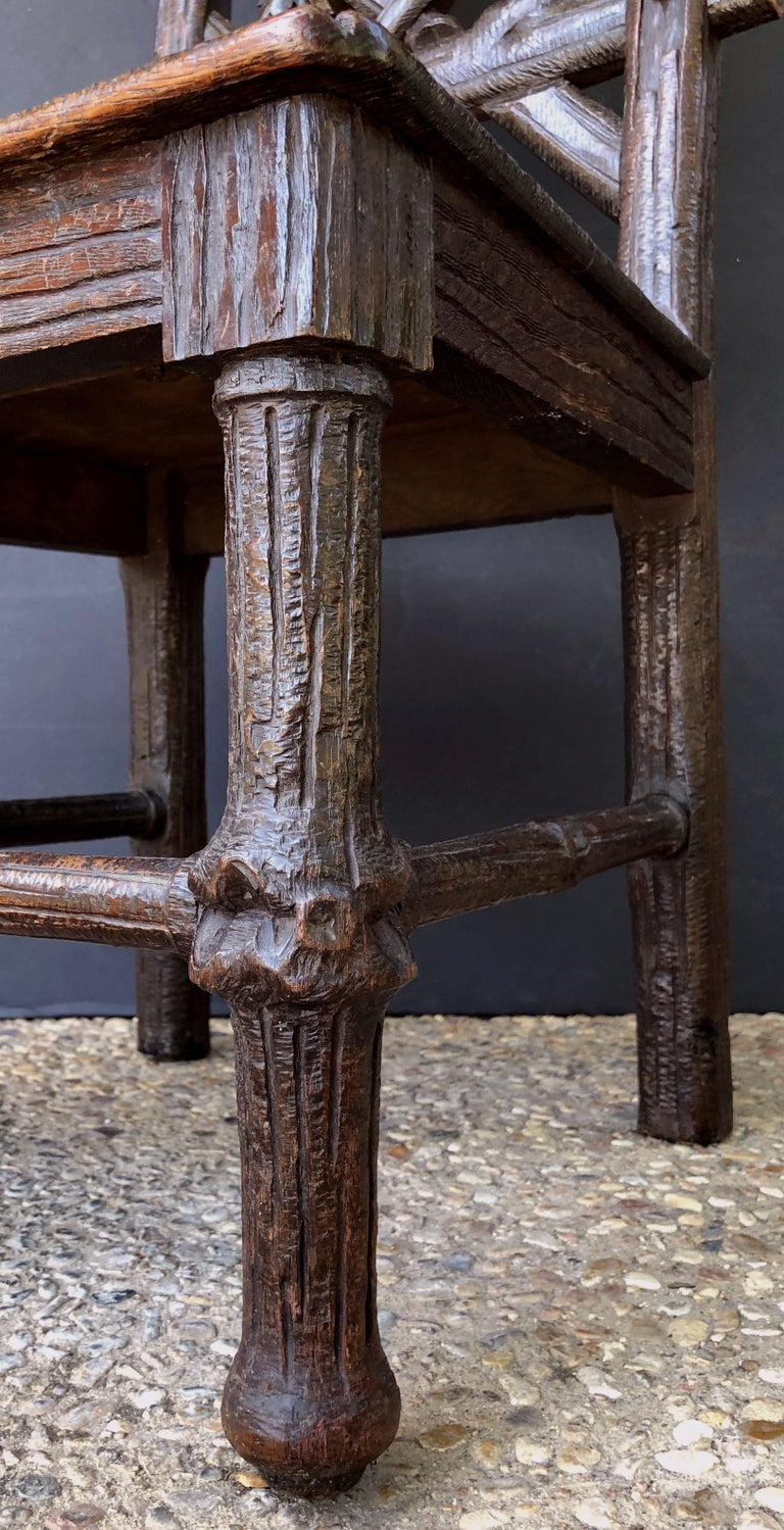 Black Forest Chair of Carved Oak from the 19th Century at 1stDibs