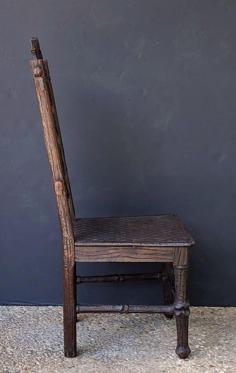 Black Forest Chair of Carved Oak from the 19th Century at 1stDibs