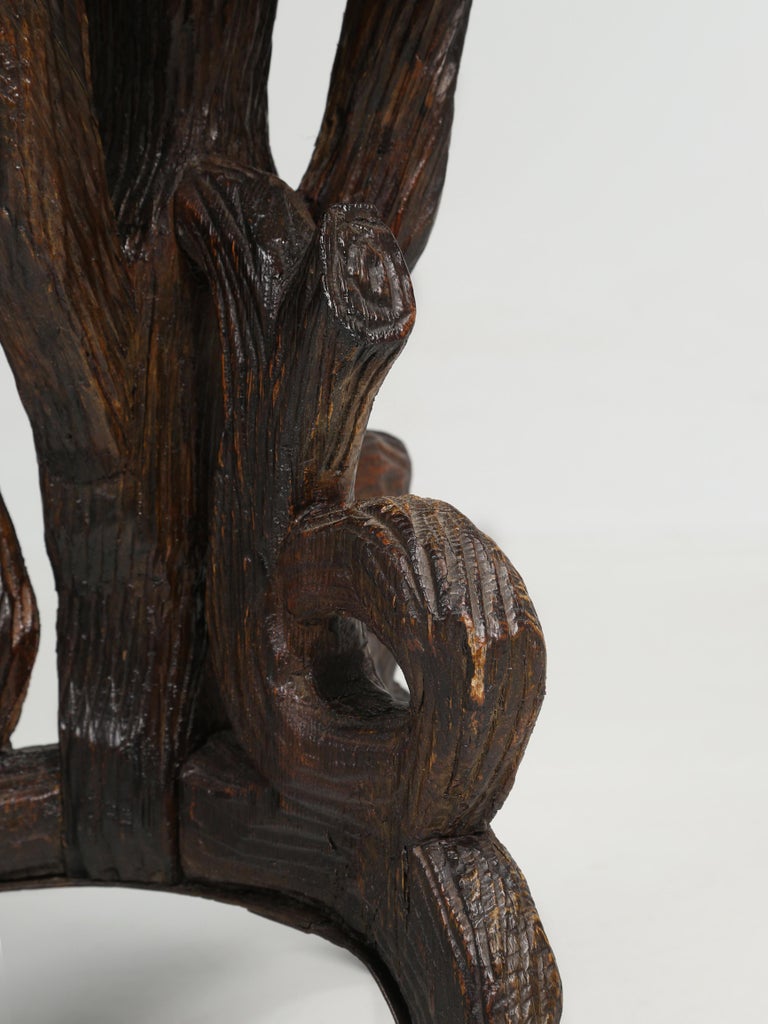 Black Forest Exquisitely Hand Carved Stool from Switzerland, circa Late ...