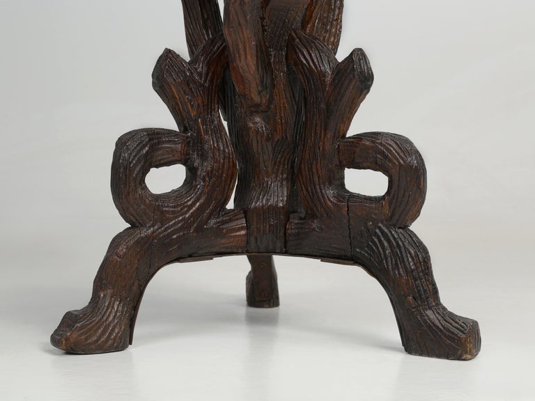 Black Forest Exquisitely Hand Carved Stool from Switzerland, circa Late ...