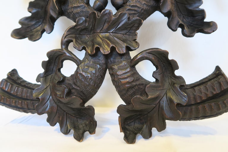 Black Forest Hand Carved Hat Rack with Deer Hoof For Sale at 1stDibs