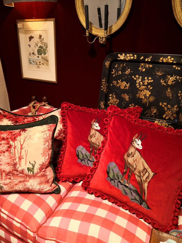 Black Forest Handmade Cushion Velvet Hunting Scene Sofina Boutique ...