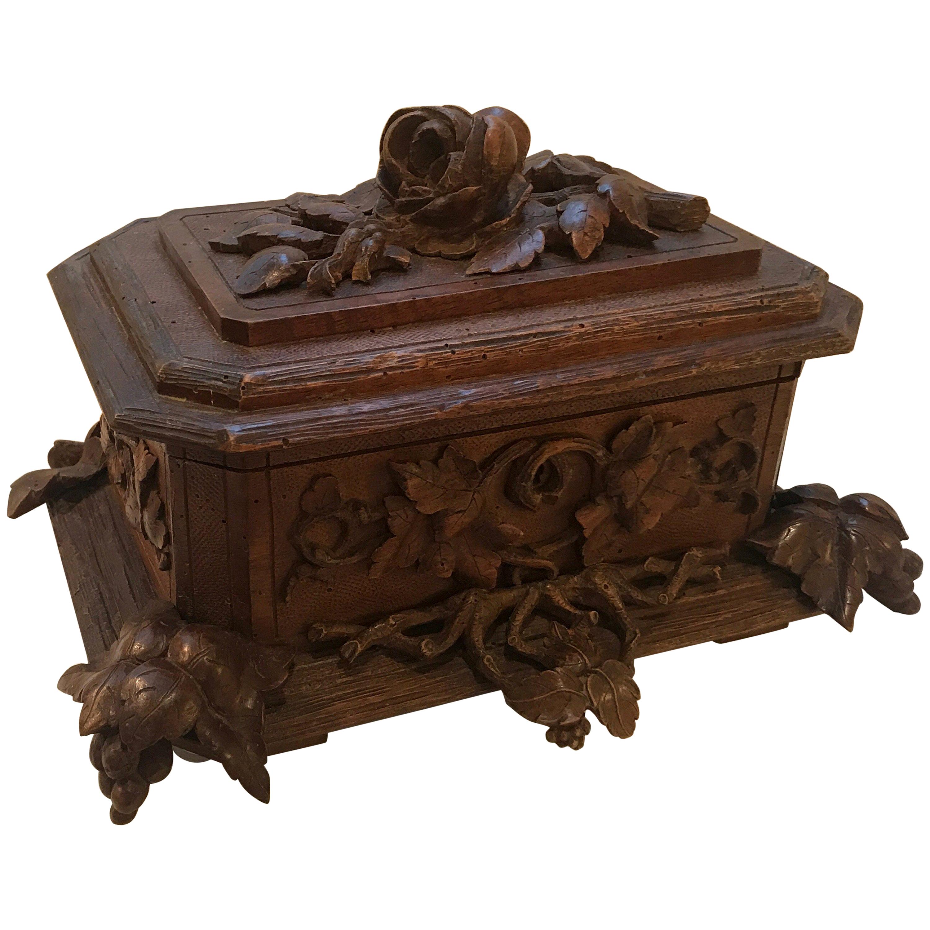 Black Forest Carved Box For Sale at 1stDibs