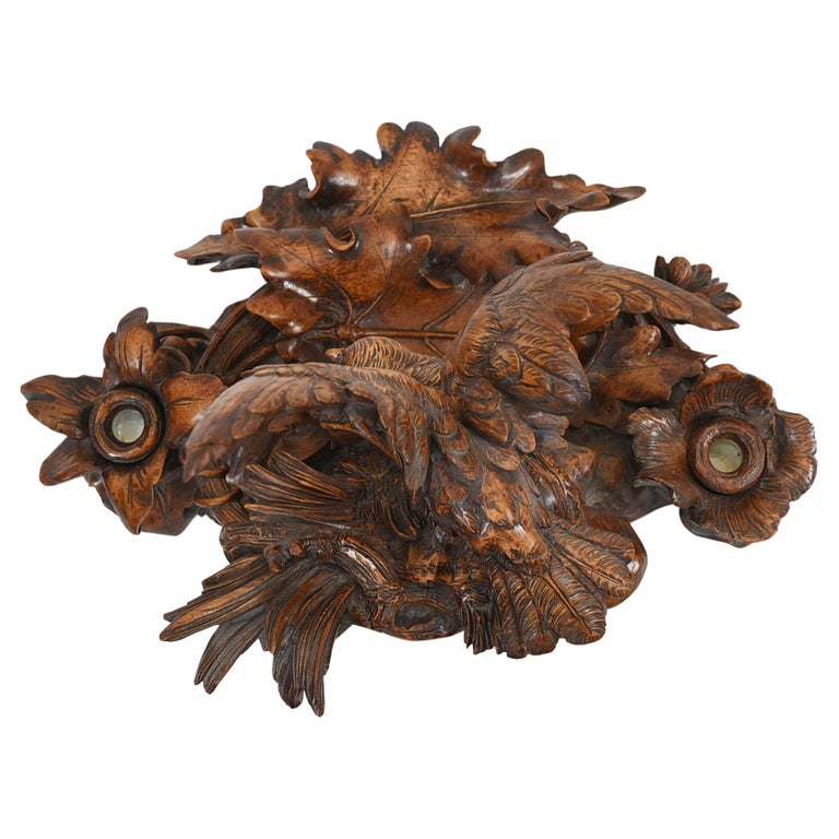 Black Forest Inkwell Hand Carved German Cuckoo Bird Sculpture, 1860 For ...