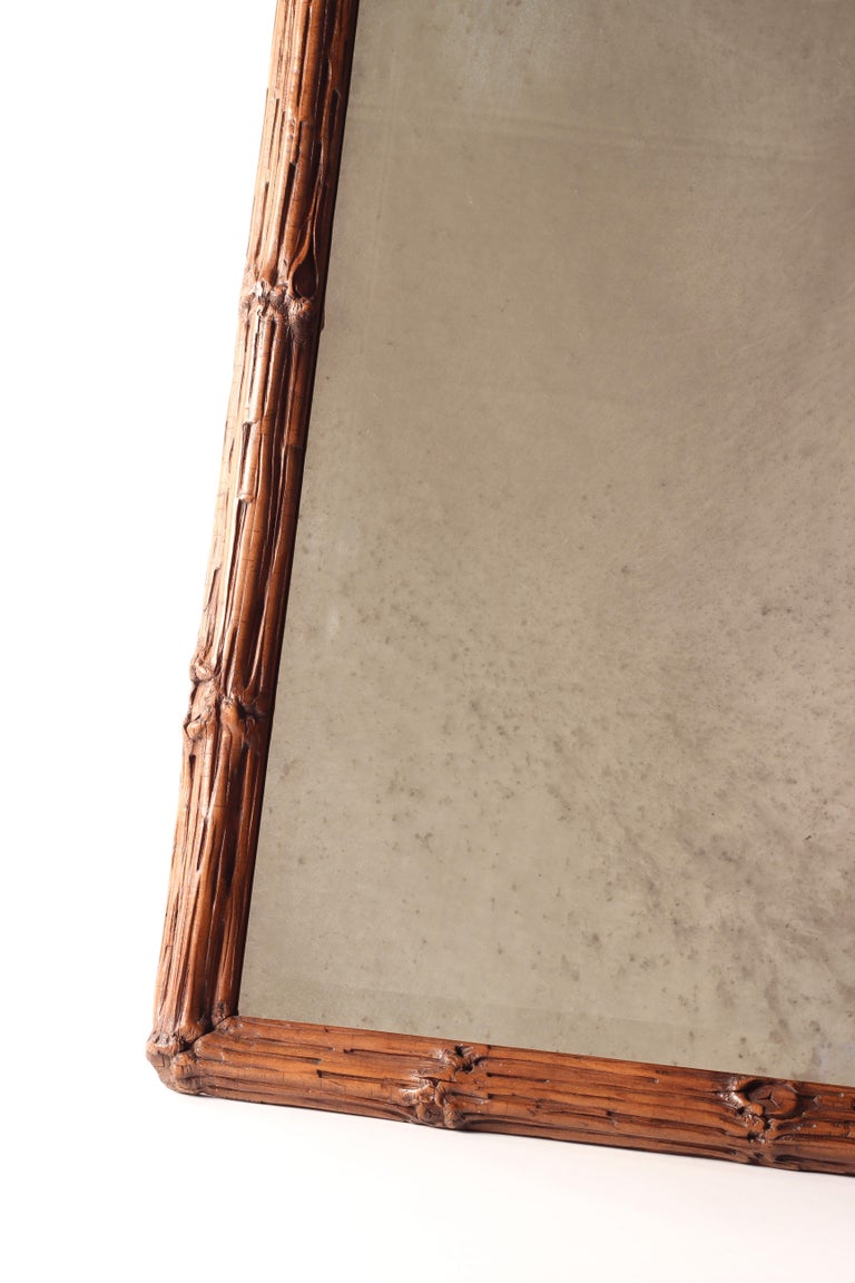 Black Forest Mirror in Lindenwood Hand Carved Tree Branches in the Folk ...