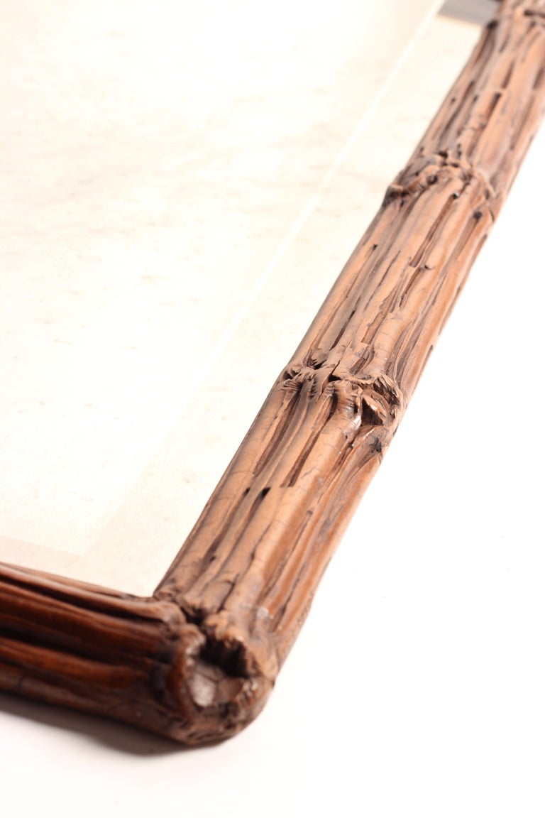 Black Forest Mirror in Lindenwood Hand Carved Tree Branches in the Folk ...