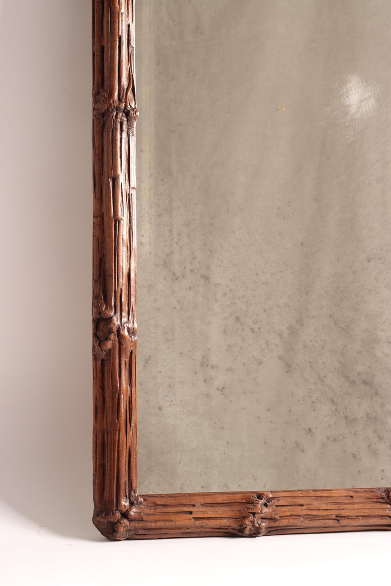 Black Forest Mirror in Lindenwood Hand Carved Tree Branches in the Folk ...