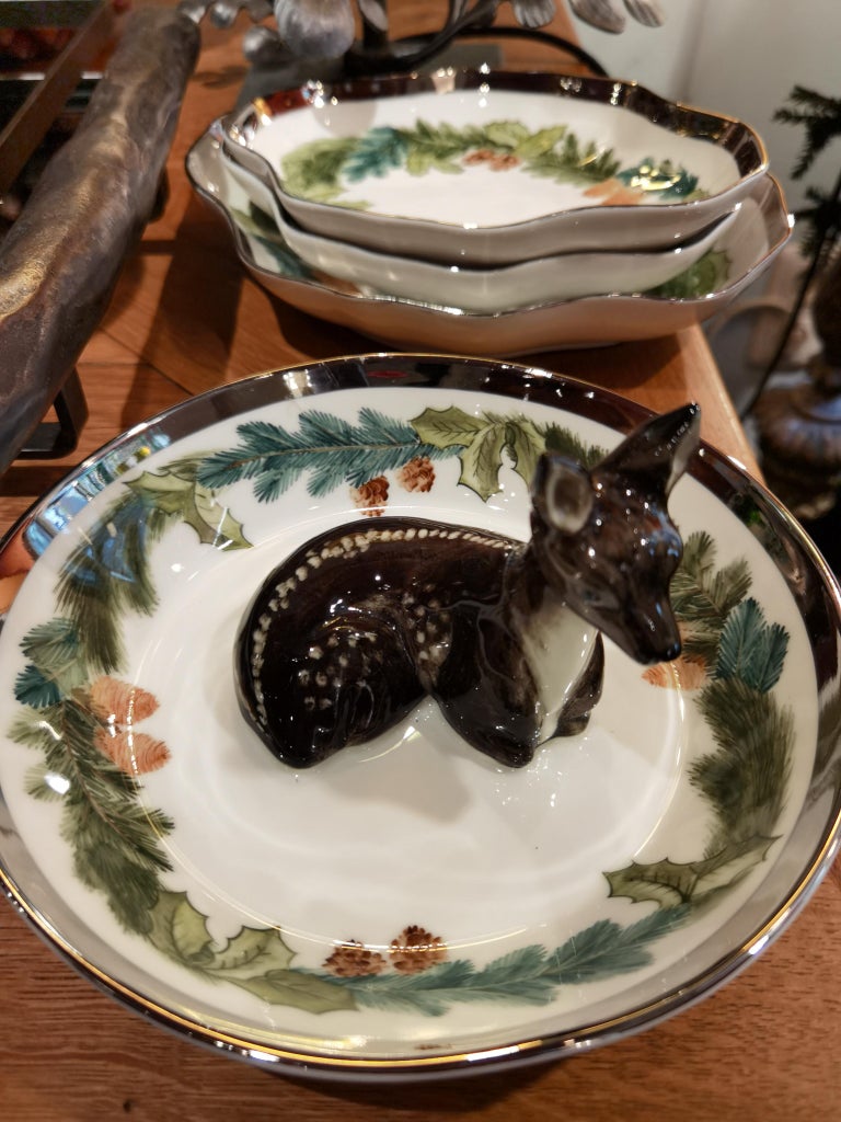 Black Forest Porcelain Bowl Hand Painted Deer Figure Sofina Boutique ...