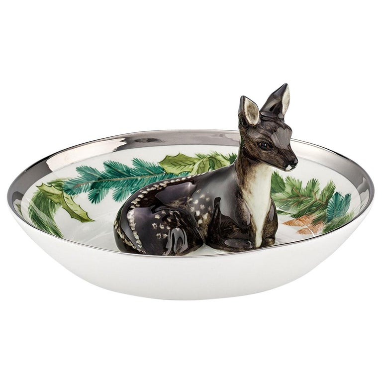 Black Forest Porcelain Bowl Hand Painted Deer Figure Sofina Boutique ...