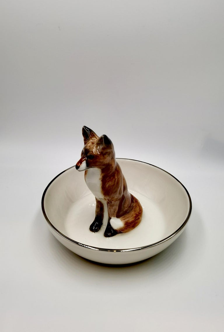 Black Forest Porcelain Bowl with Fox Handpainted Sofina Boutique ...