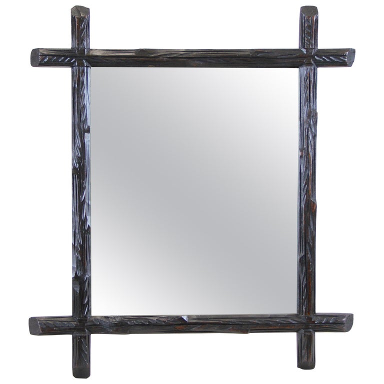 Black Forest Rustic Wall Mirror Hand Carved, Austria, circa 1880 For ...