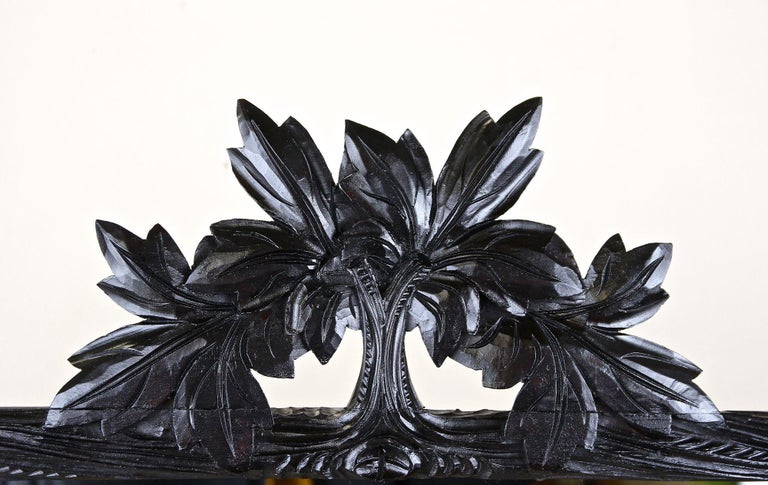 Black Forest Rustic Wall Mirror, Tree Trunk Frame Hand Carved, Austria ...