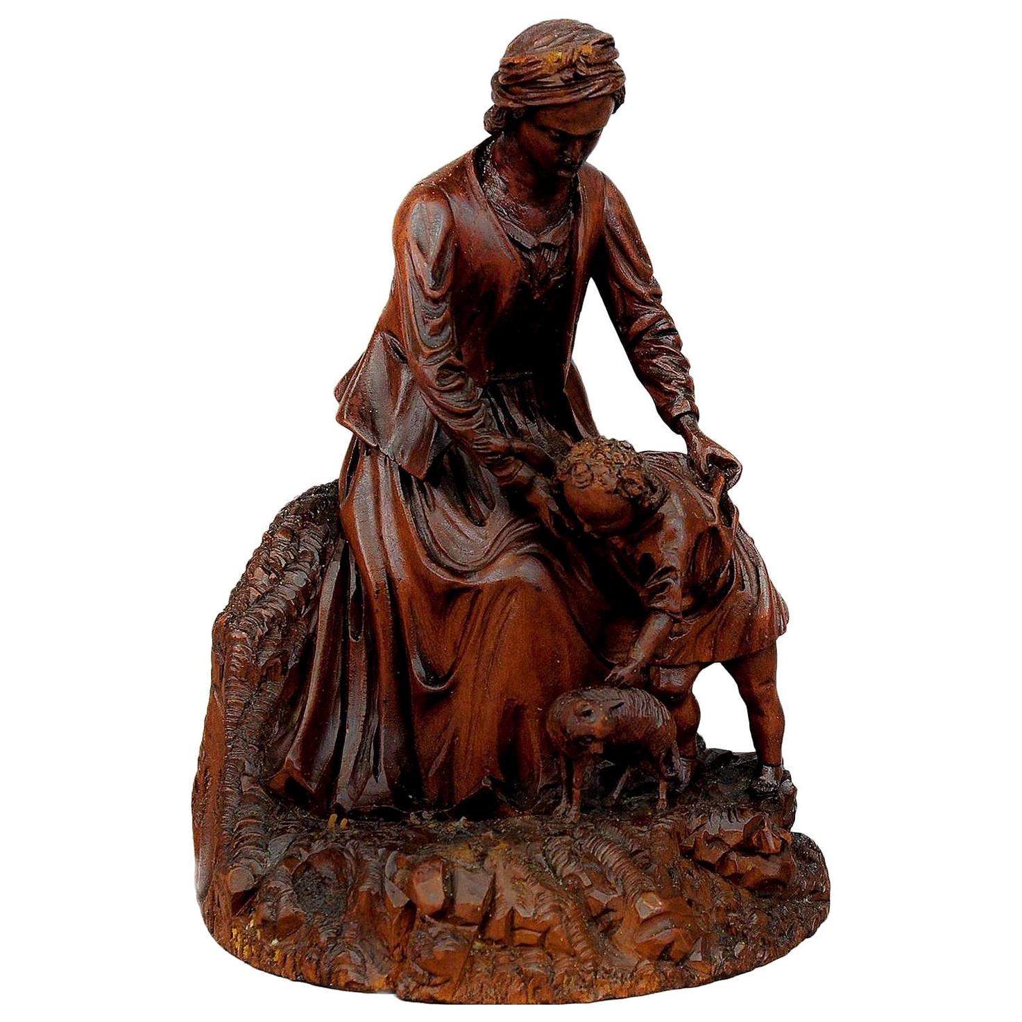 Medieval Aquatic Wildman or Merman Pagan Wood Carving at 1stDibs