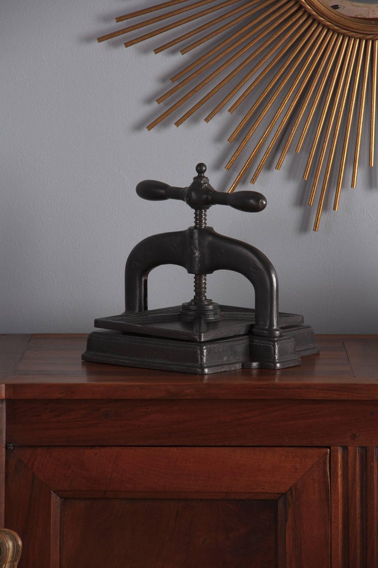 Black Forged Iron Book Press, France, Early 1900s at 1stDibs
