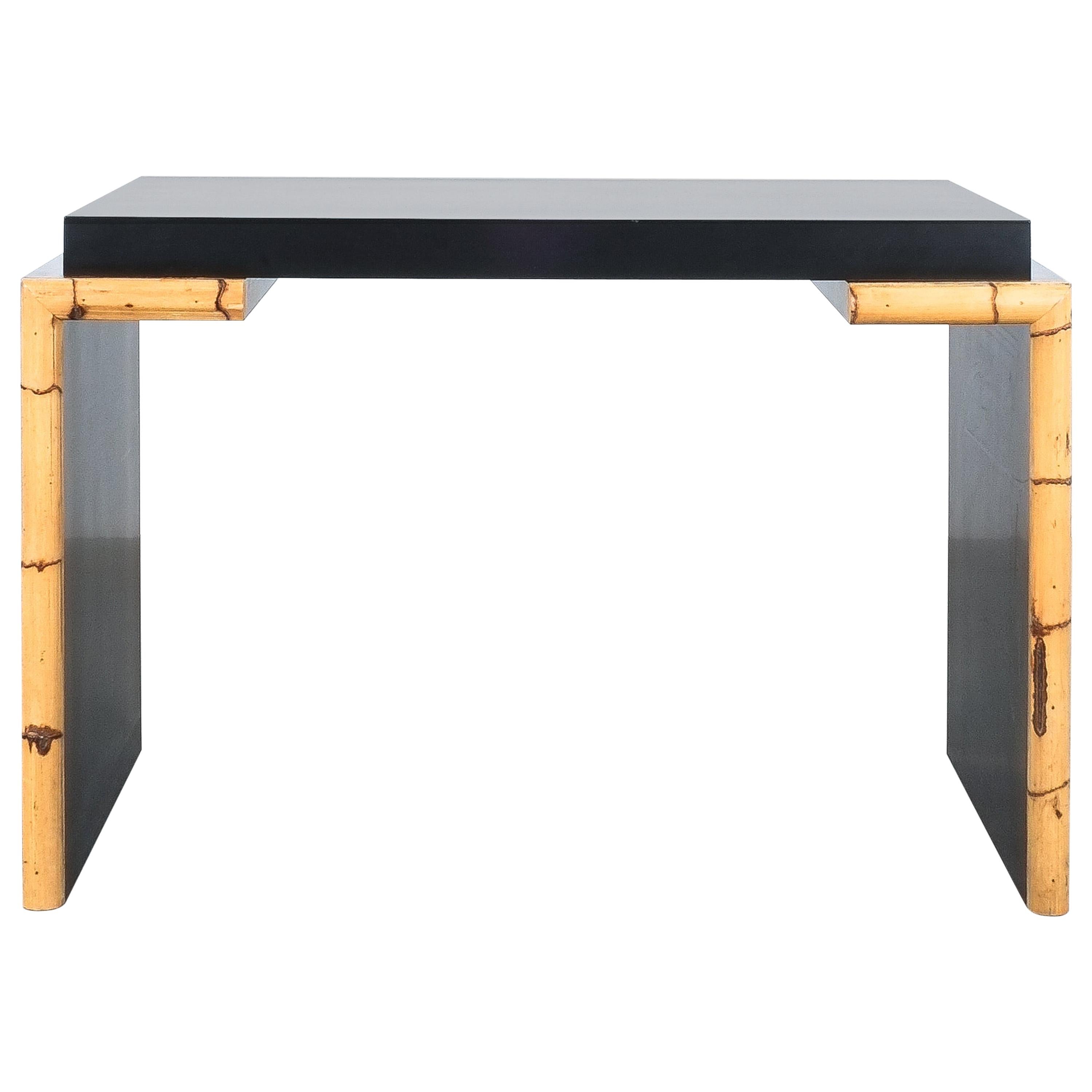 Black Formica Bamboo Desk Postmodern, Italy at 1stDibs