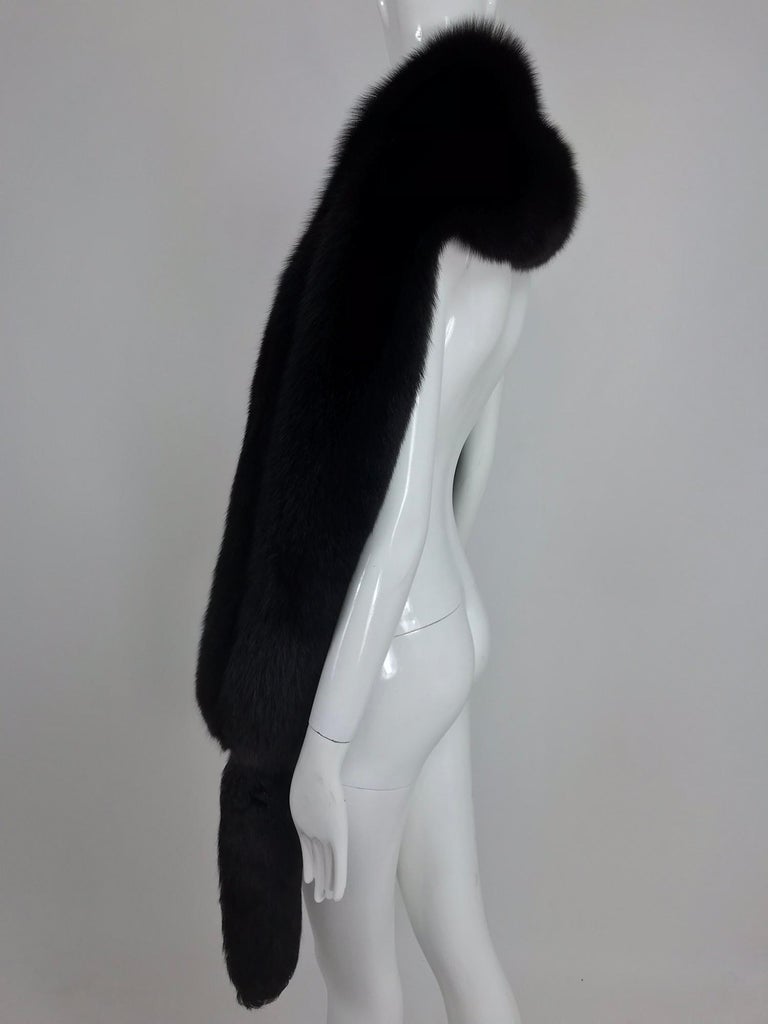 Black Fox Fur Wrap with Tails For Sale at 1stDibs | black fur wrap