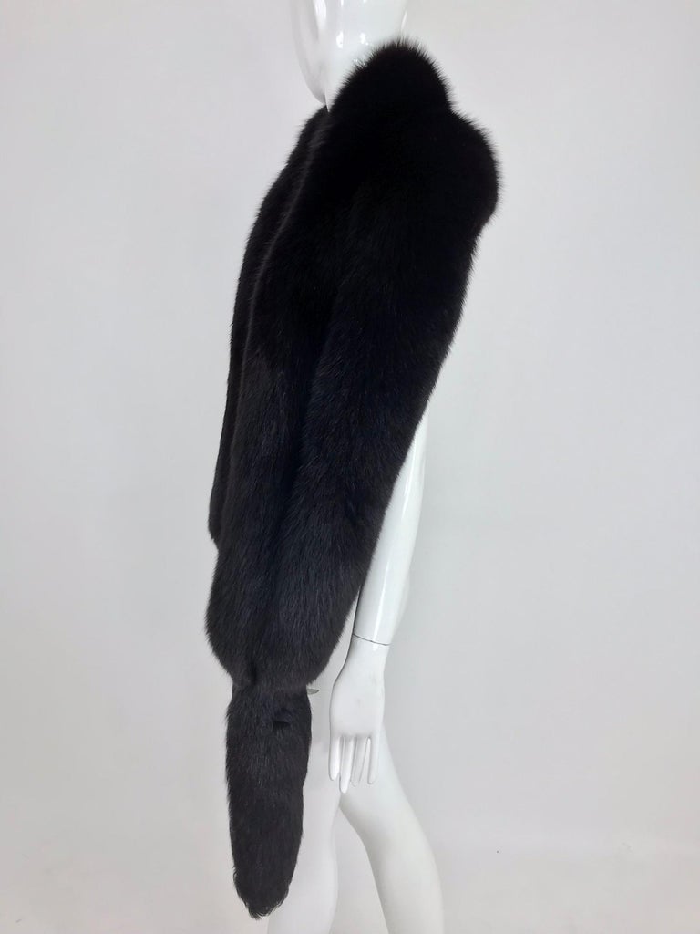 Black Fox Fur Wrap with Tails For Sale at 1stDibs | black fur wrap