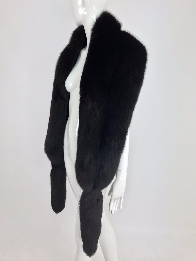 Black Fox Fur Wrap with Tails For Sale at 1stDibs | black fur wrap