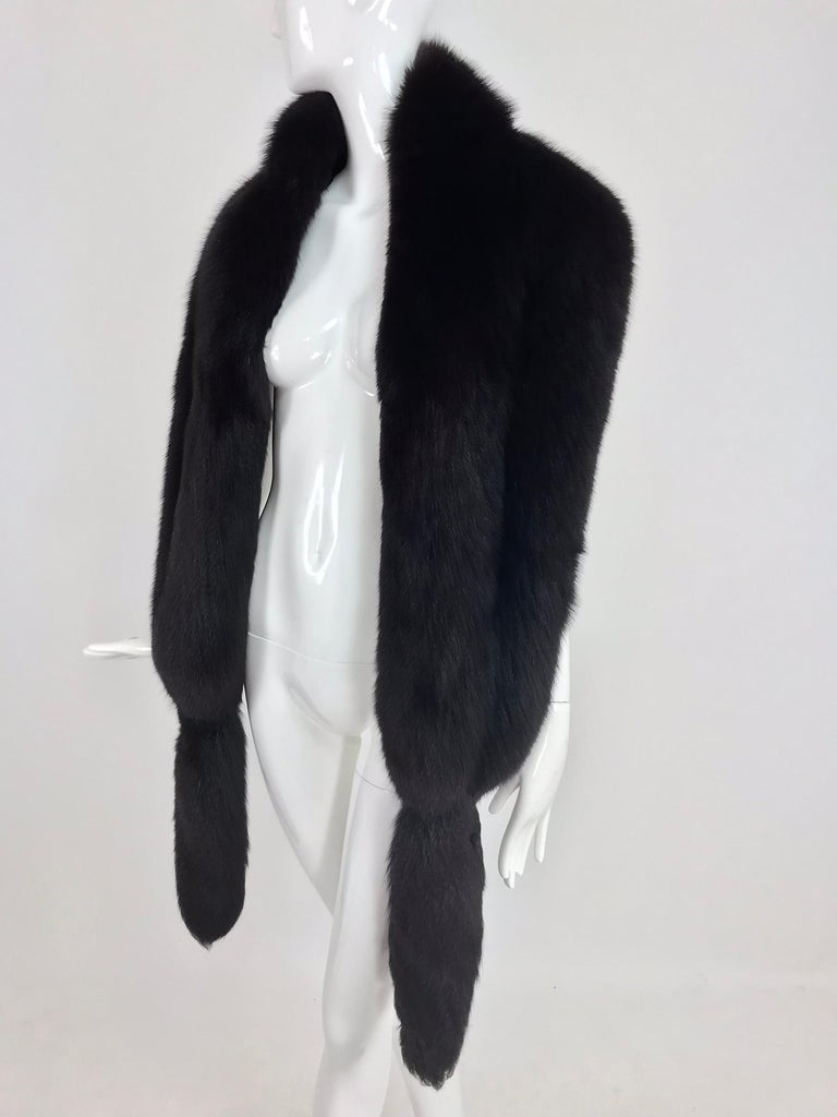 Black Fox Fur Wrap with Tails For Sale at 1stDibs | black fur wrap