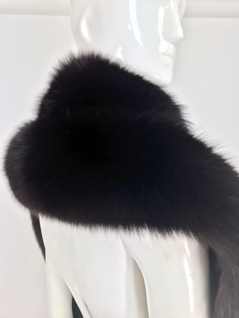 Black Fox Fur Wrap with Tails For Sale at 1stDibs | black fur wrap