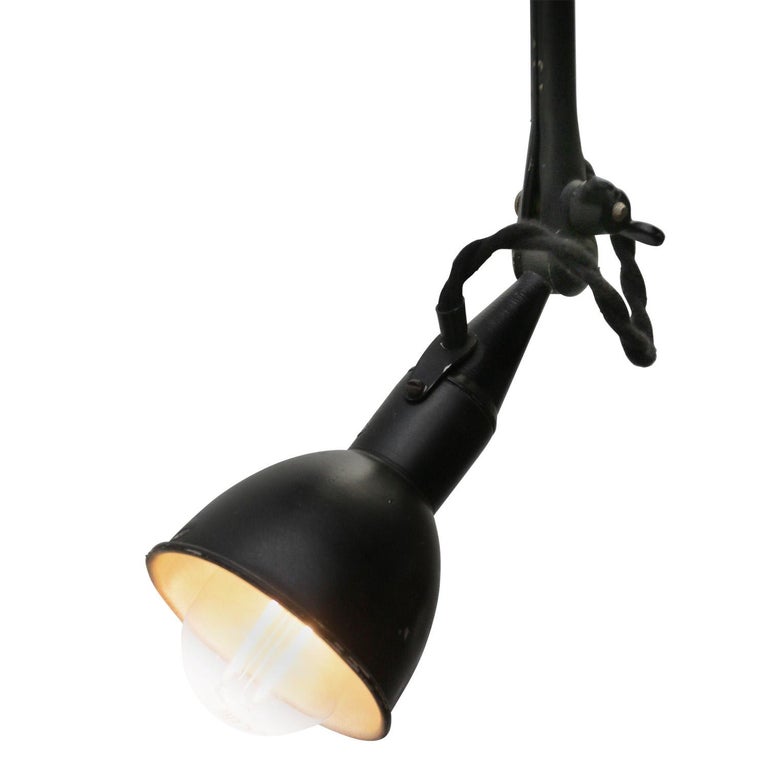 Black French Vintage Industrial Machinist Wall Lamps at 1stDibs
