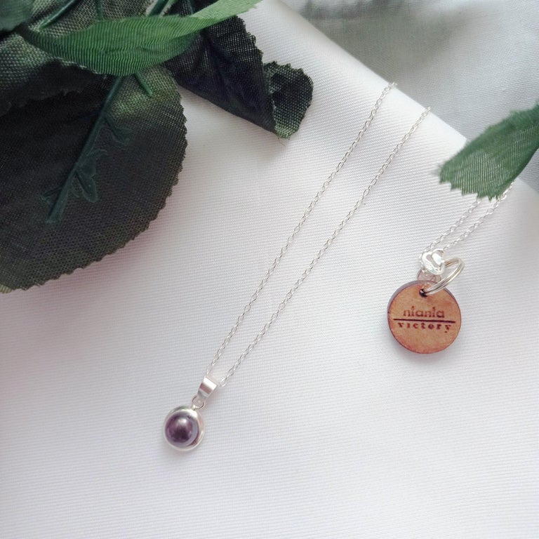 Black Freshwater Pearl Encased In Silver 925 Sterling Silver Necklace